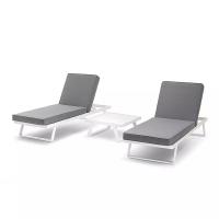 China Garden Set AJUNION Aluminum Frame Outdoor Furniture Lounge Set Modular Sectional Sofa for sale