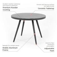 China Aluminum Outdoor Dining Set for 4 Person Round Table and Armchair Garden Furniture for sale
