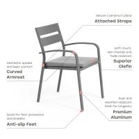 China Aluminum Outdoor Dining Set for 4 Person Round Table and Armchair Garden Furniture for sale
