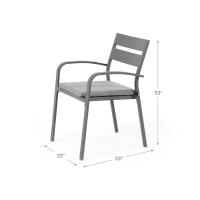 China Aluminum Outdoor Dining Set for 4 Person Round Table and Armchair Garden Furniture for sale