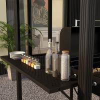 China Outdoor Grilling 6x8 Hardtop BBQ Gazebo with 2 Side Shelves 102 lbs H92.5 x W96.5 x D70.9 for sale