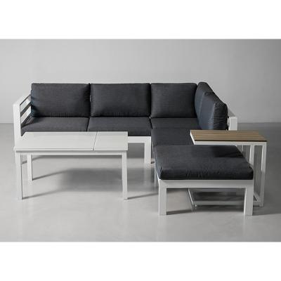 China Modern Design Style Aluminum Patio Furniture Set with Adjustable Table and Dining Set for sale