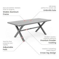 China AJUNION X Shape Outdoor Dining Set for Restaurant 76
