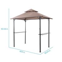 China Outdoor Patio Grill Gazebo Tent AJUNION 5x8 Double Tiered BBQ Canopy with Steel Frame for sale