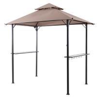 China Outdoor Patio Grill Gazebo Tent AJUNION 5x8 Double Tiered BBQ Canopy with Steel Frame for sale