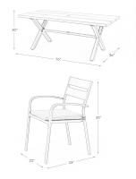 China AJUNION X Shape Outdoor Dining Set for Restaurant 76