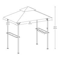 China Outdoor Patio Grill Gazebo Tent AJUNION 5x8 Double Tiered BBQ Canopy with Steel Frame for sale