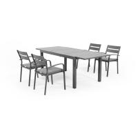 China Extendable Metal Dining Table and Chair Set for 4-8 People in Courtyard by AJUNION for sale