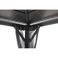 China Polyester Fabric AJUNION 10x10ft Galvanized Steel Double Roof Gazebo Canopy with Zipper for sale