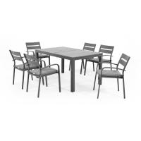 China Extendable Metal Dining Table and Chair Set for 4-8 People in Courtyard by AJUNION for sale