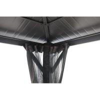 China Polyester Fabric AJUNION 10x10ft Galvanized Steel Double Roof Gazebo Canopy with Zipper for sale