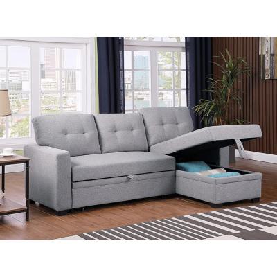 China Mail Packing All Weather Fabric L Shape Sectional Sofa Bed Lounge Set with Cushions for sale