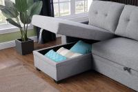 China Mail Packing All Weather Fabric L Shape Sectional Sofa Bed Lounge Set with Cushions for sale