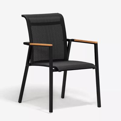 China Stackable Chairs and Extendable Table AJUNION Aluminum Dining Set for Patio or Garden for sale