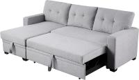 China Mail Packing All Weather Fabric L Shape Sectional Sofa Bed Lounge Set with Cushions for sale