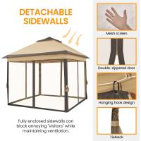 China Powder Coated 3.3x3.3M Outdoor Gazebo Tent Pop Up with 4 Mesh Sidewalls Waterproof for sale
