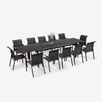 China Extendable Patio Set L 336.5 x W 107.5 x H 75cm AJUNION Outdoor Aluminum Dining Table for sale