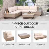 China Leisure Outdoor Patio Furniture Modern Design Wicker Rattan Corner Sofa Set for Garden for sale