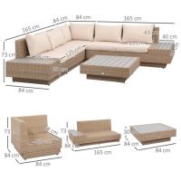 China Leisure Outdoor Patio Furniture Modern Design Wicker Rattan Corner Sofa Set for Garden for sale