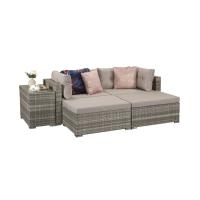 China Outdoor Lounge Set with Metal Frame AJUNION Rattan Garden Furniture W52 x D56 x H87cm for sale