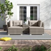 China Outdoor Lounge Set with Metal Frame AJUNION Rattan Garden Furniture W52 x D56 x H87cm for sale