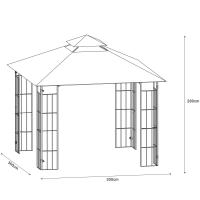 China Polyester Fabric D300 x W300 x H280cm Grill Gazebo Replacement Canopy for Patio Shelter for sale