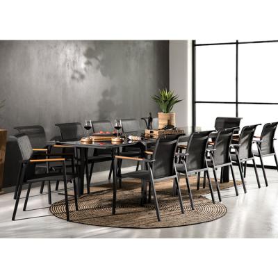 China Extendable Outdoor Dining Table and Chair Set for 12 Guests by AJUNION in Garden for sale