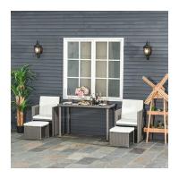 China AJUNION Saving Space Design Furniture Garden Set with Cushions and PE Wicker Rattan for sale