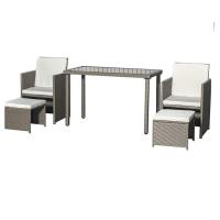 China AJUNION Saving Space Design Furniture Garden Set with Cushions and PE Wicker Rattan for sale