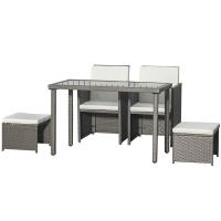 China AJUNION Saving Space Design Furniture Garden Set with Cushions and PE Wicker Rattan for sale