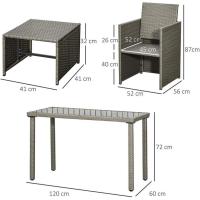 China AJUNION Saving Space Design Furniture Garden Set with Cushions and PE Wicker Rattan for sale