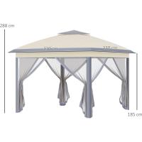 China Rot Proof L330 x W330 x H288cm AJUNION Garden Gazebo Outdoor Canopy Shade Pop Up Tent for sale