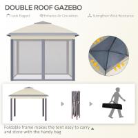 China Rot Proof L330 x W330 x H288cm AJUNION Garden Gazebo Outdoor Canopy Shade Pop Up Tent for sale