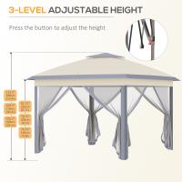 China Rot Proof L330 x W330 x H288cm AJUNION Garden Gazebo Outdoor Canopy Shade Pop Up Tent for sale