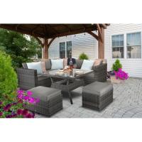 China Outdoor Garden Dining Furniture Set with Bench by AJUNION Woven Rattan Corner Sofa for sale