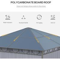 China Steel Frame AJUNION Outdoor Waterproof Canopy Shelter Gazebo with Polycarbonate Roof for sale
