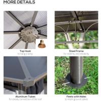China Steel Frame AJUNION Outdoor Waterproof Canopy Shelter Gazebo with Polycarbonate Roof for sale