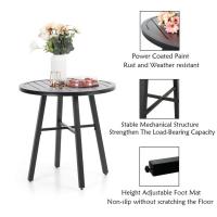 China Outdoor Balcony Bistro Set Metal Garden Furniture with Foldable Design and 2 Seats for sale