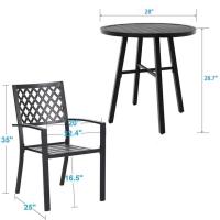 China Outdoor Balcony Bistro Set Metal Garden Furniture with Foldable Design and 2 Seats for sale