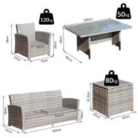 China Leisure Outdoor AJUNION All Hand Woven Wicker Garden Furniture Set with Tempered Glass for sale