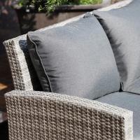 China Leisure Outdoor AJUNION All Hand Woven Wicker Garden Furniture Set with Tempered Glass for sale