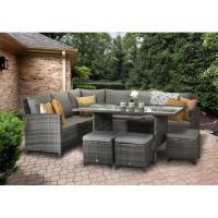 China Leisure Outdoor AJUNION 9 Seating PE Rattan Garden Dining Furniture Set with Cushions for sale