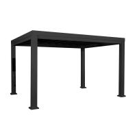 China AJUNION 14x10 Garden Terrace Roof Louvered Pergola with Soft Canopy and Steel Frame for sale