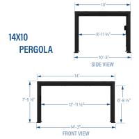 China AJUNION 14x10 Garden Terrace Roof Louvered Pergola with Soft Canopy and Steel Frame for sale