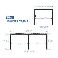 China Outdoor Garden Bioclimatic Metal Pergola L20xW10ft with Waterproof Louver Roof System for sale