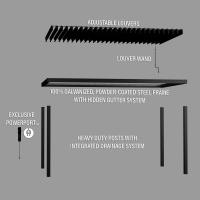 China Steel Frame AJUNION 16X10 Metal Pergola for Louvered Roof Garden Outdoor Bioclimatic for sale