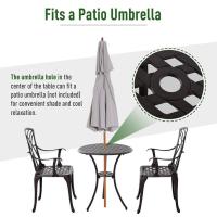 China Cast Aluminum Balcony Furniture AJUNION 2 Seater Outdoor Bistro Set with Round Table for sale