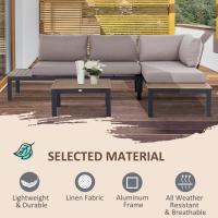 China Modern L Shape Sofa Set Metal Frame Outdoor Sectional Furniture Lounge Set by AJUNION for sale