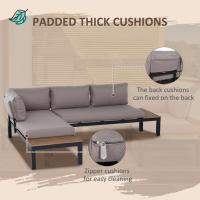 China Modern L Shape Sofa Set Metal Frame Outdoor Sectional Furniture Lounge Set by AJUNION for sale
