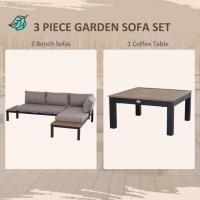China Modern L Shape Sofa Set Metal Frame Outdoor Sectional Furniture Lounge Set by AJUNION for sale
